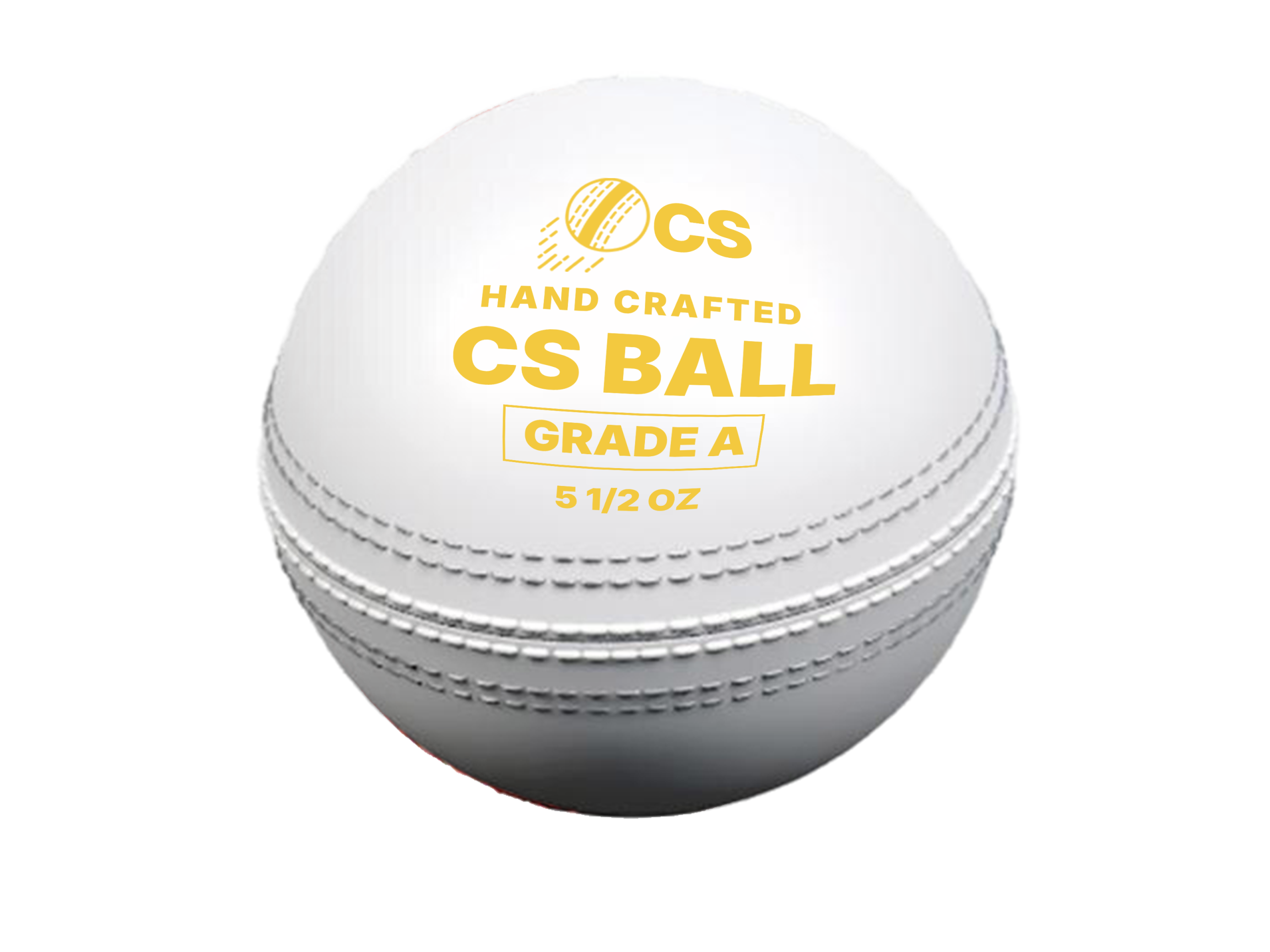 White CS Hand Crafted Cricket Ball (4 Section/Piece Test) – CS Merchandise